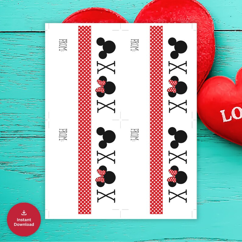 Valentine Printable, Mouse Valentine's Day Card Printable File - Etsy