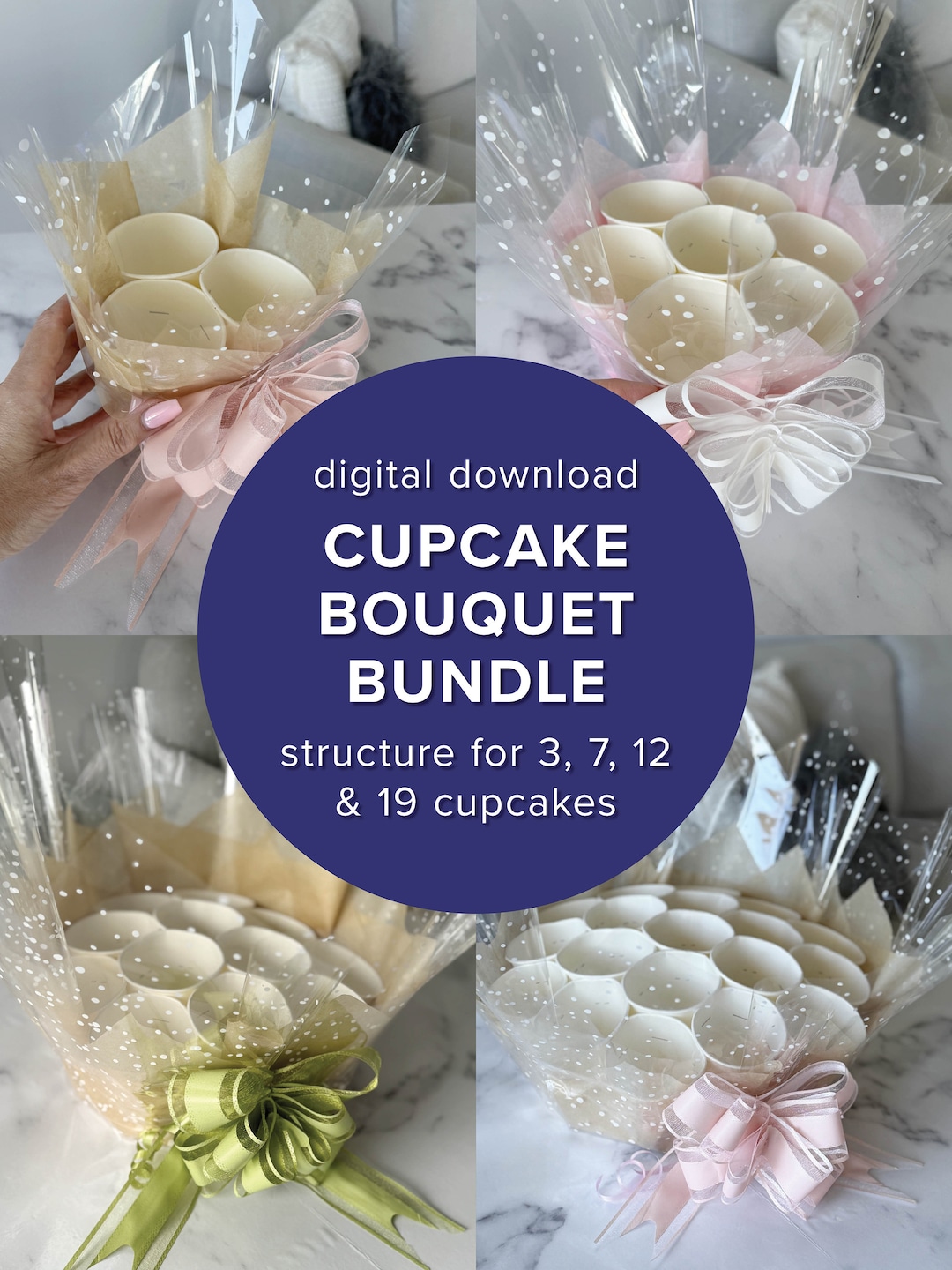 Cupcake Bouquet Bundle, All Sizes, Instant Download, Printable ...