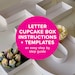 Cupcake Letter Boxes, Instruction Guide & Templates, Instant Download ...