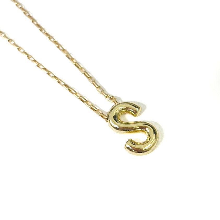 Bubble Letter Chain Necklace - Etsy