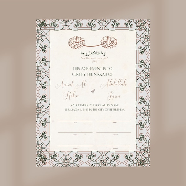 Nikkah Certificate Frame - Etsy