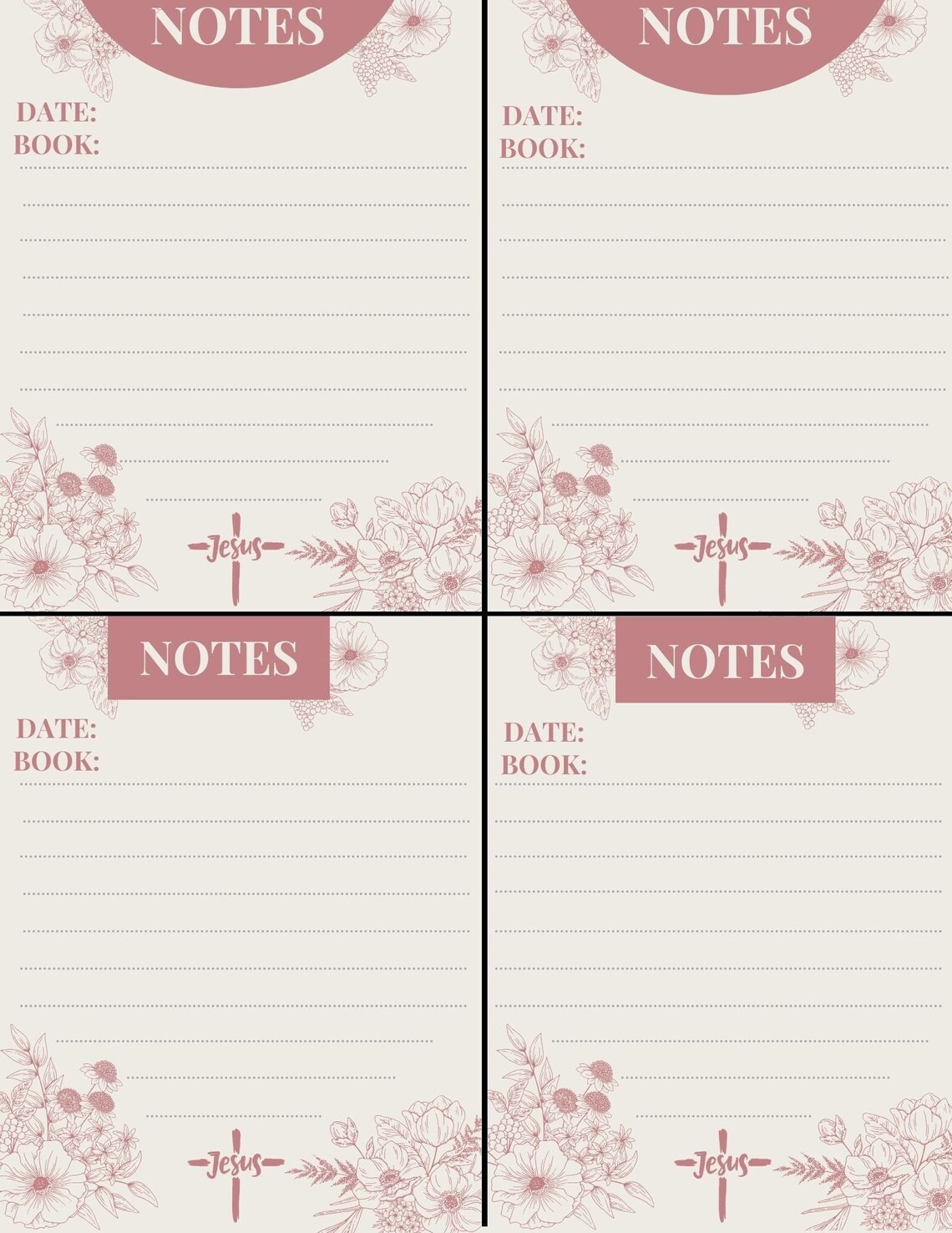 Printable Church Notecards - Etsy