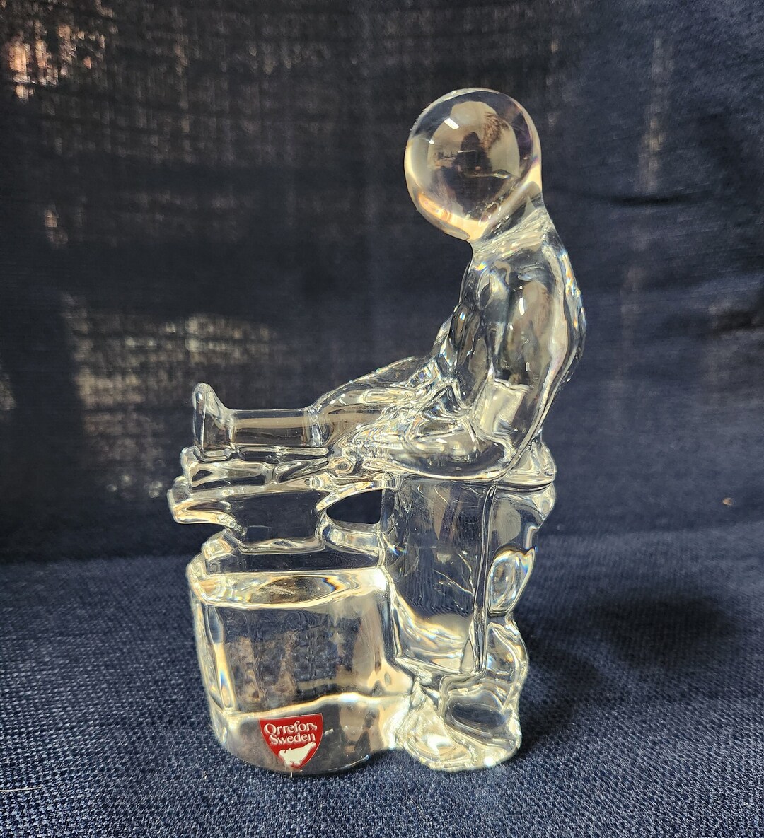 Orrefors Sweden Crystal Glass Paperweight Blacksmith - Etsy