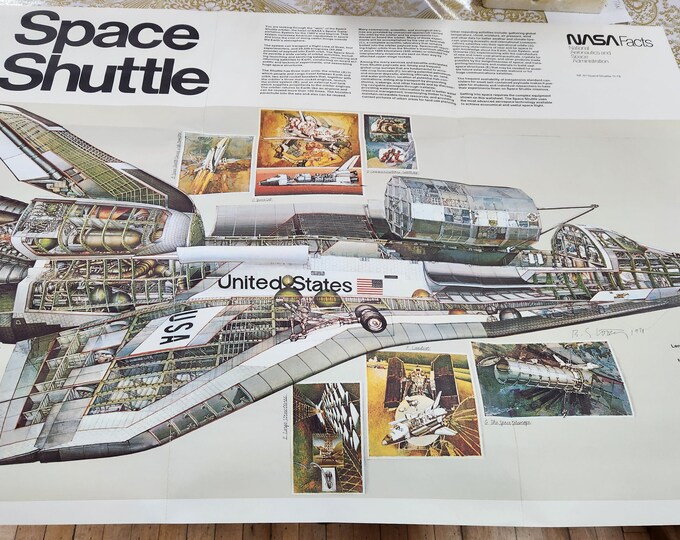 Vintage NASA Facts NF-81 Space Shuttle Signed Wall Poster - Etsy