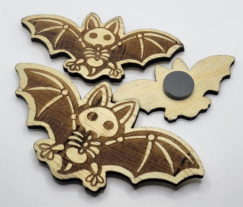 Skelly Bat Magnet Halloween Laser Engraved Magnet - Etsy