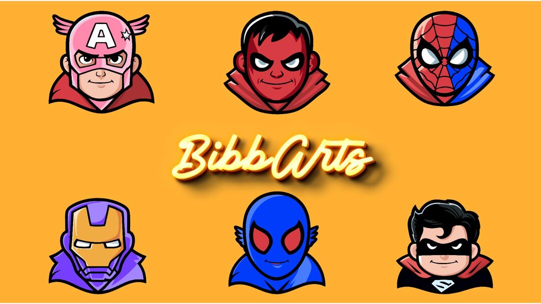 Superhero Icon Art Collection Bold Cartoon Illustrations by Bibbarts ...