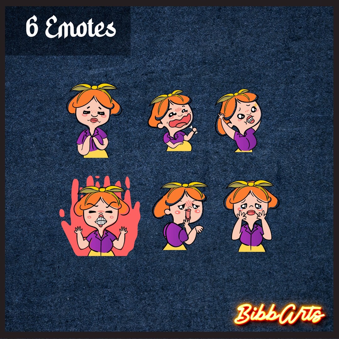 Orange Hair Girl Emotes for Twitch and Discord Cute Girl - Etsy