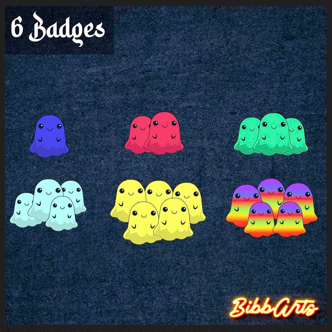 Ghost Sub Badges for Twitch and Discord, Ghost Bit Badges Neon Sub ...