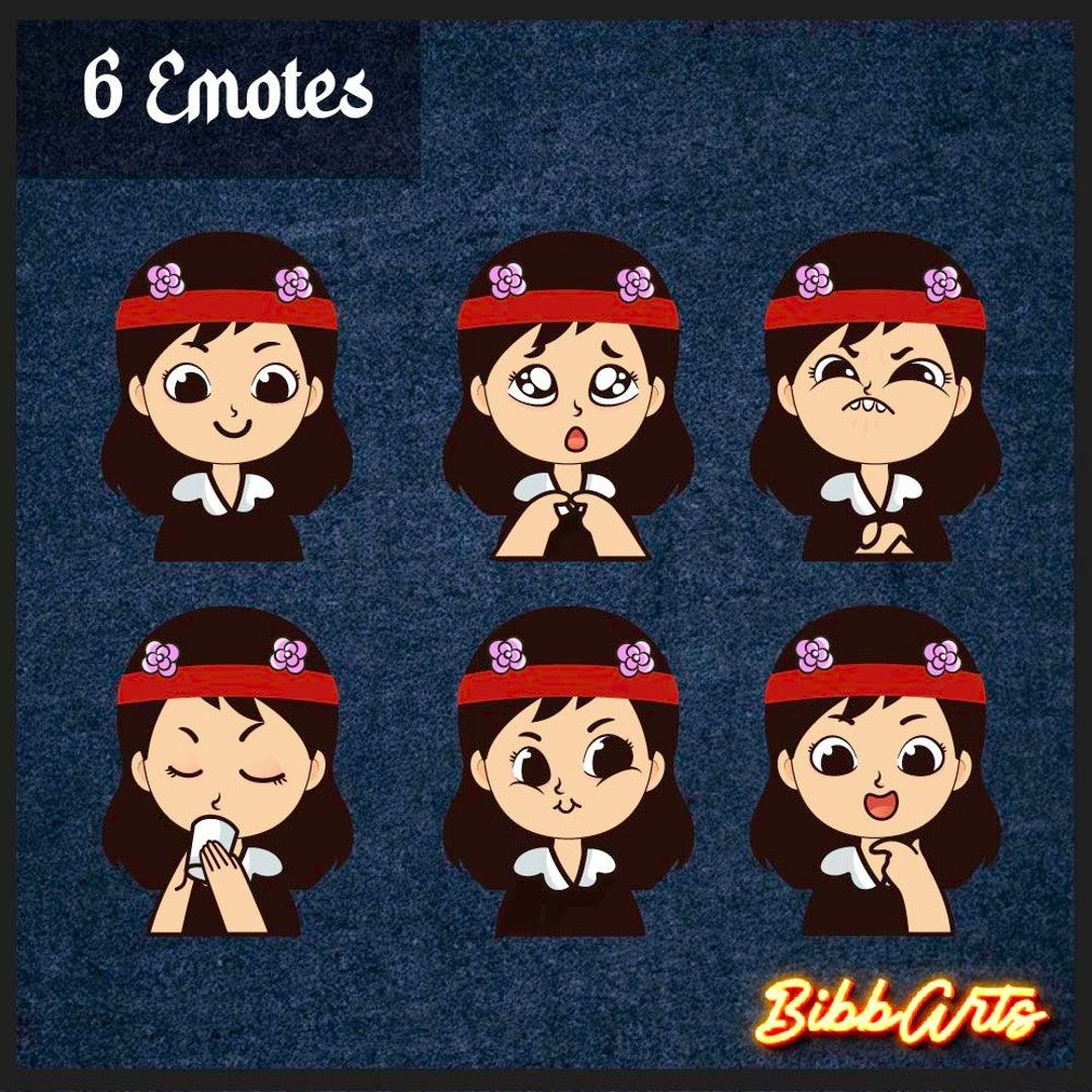 Cute Face Girl Emotes for Twtich and Discord Girl Emotes for - Etsy
