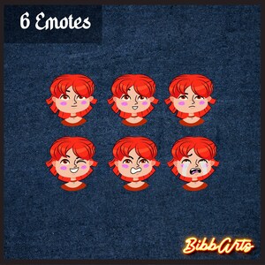 Red Hair Girl Emotes for Twitch and Discord Cute Girl Emotes - Etsy