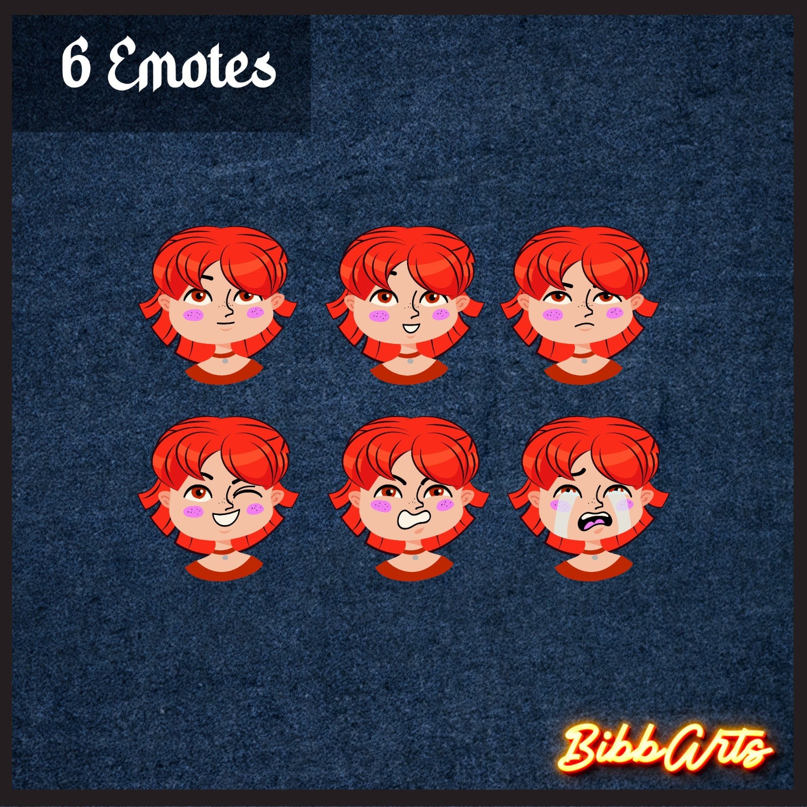 Red Hair Girl Emotes for Twitch and Discord Cute Girl Emotes - Etsy
