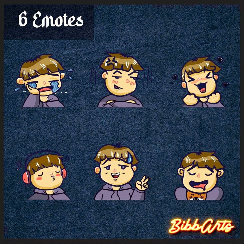 Golden Hair Boy Emotes for Twitch and Discord, Cute Boy Emotes for ...