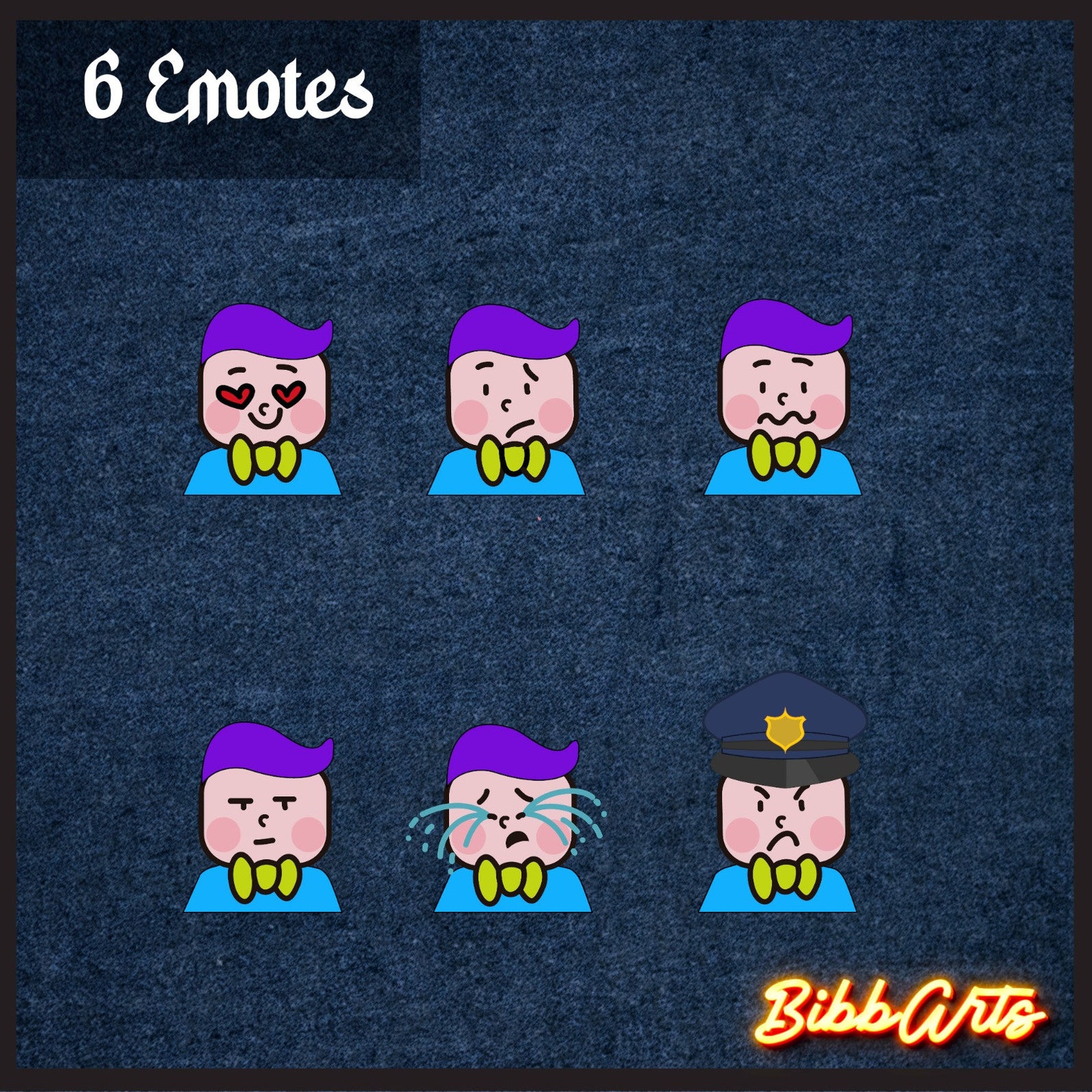 Policeman Emotes for Twitch and Discord, Cute Boy Emotes for Twitch and ...