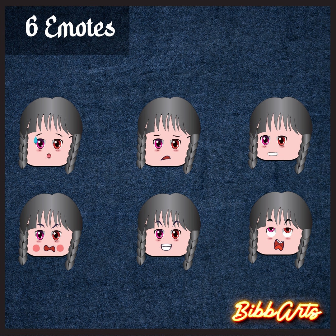 Goofy Girl Emotes for Twitch and Discord, Wednesday Girl Emotes for ...