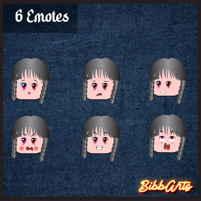 Goofy Girl Emotes for Twitch and Discord, Wednesday Girl Emotes for ...