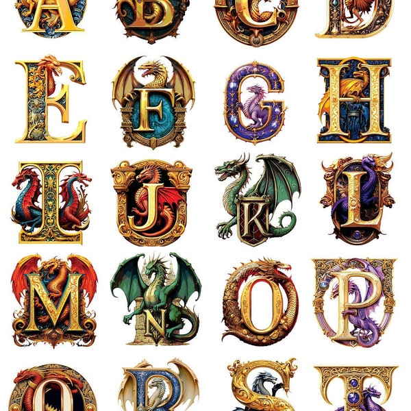 Medieval Alphabet - Etsy
