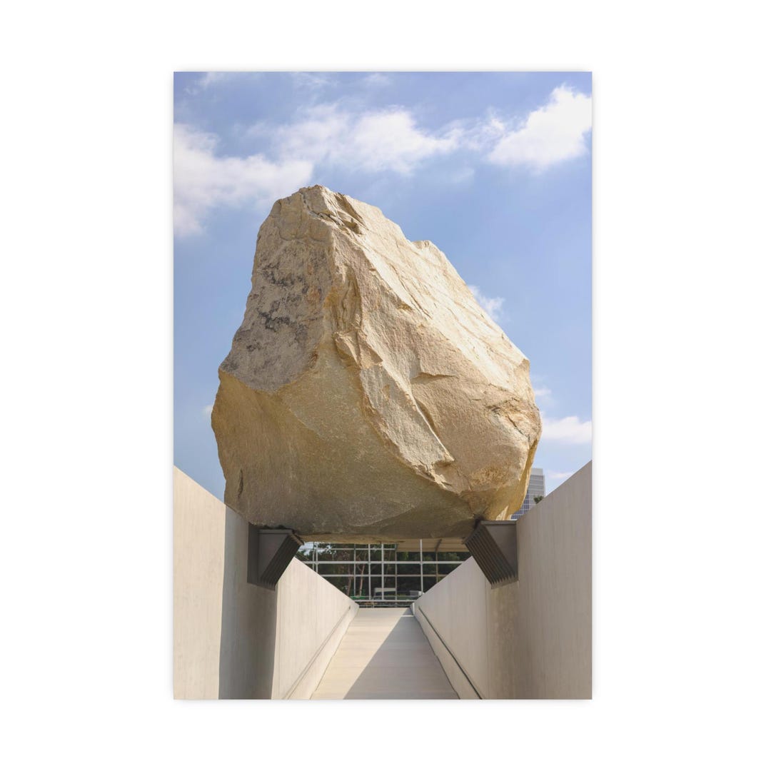 Suspended Boulder Art Print Levitated Mass in LACMA, 16x24 Vertical ...