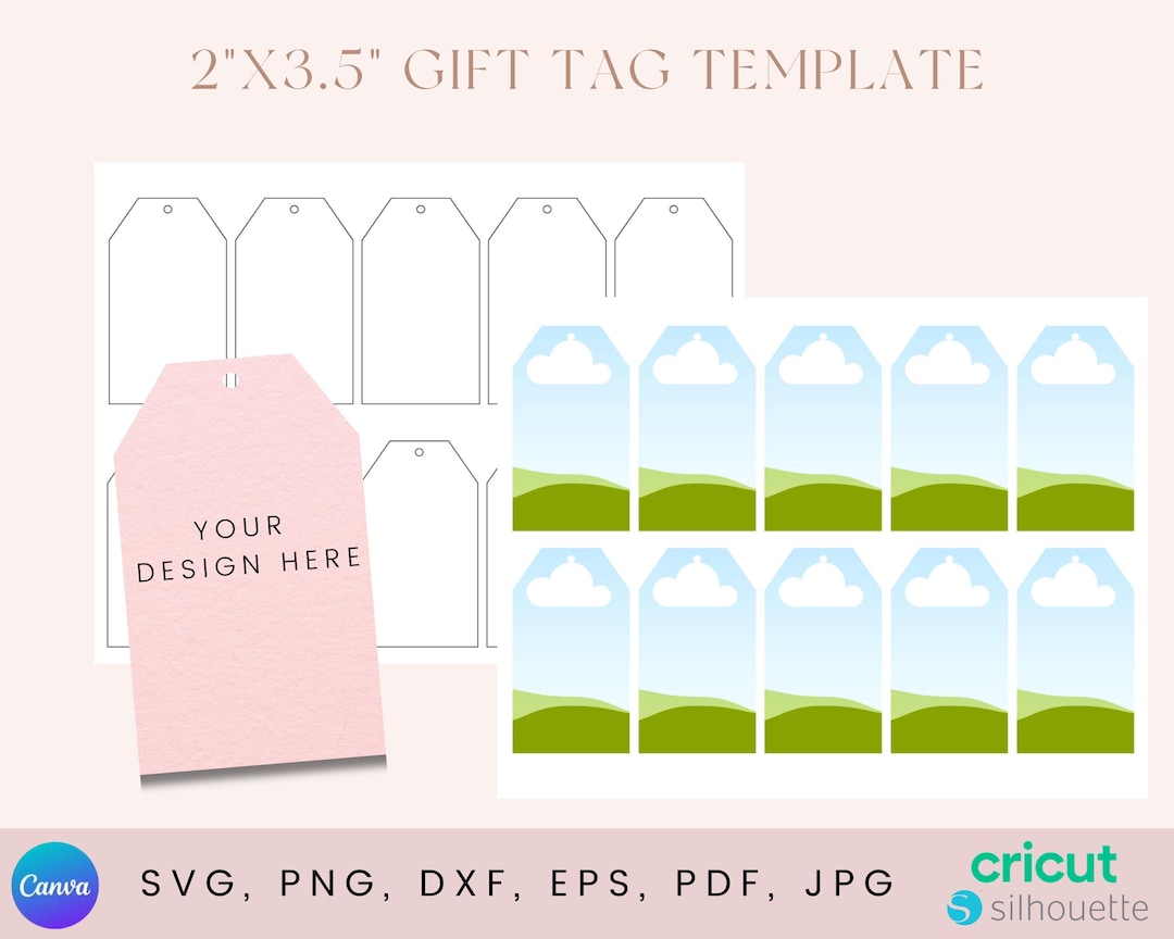 Canva Gift Tag Templates: 2x3.5" Blank Design (digital Download) - Etsy