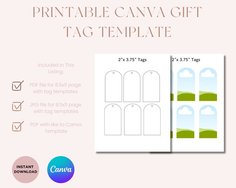 Canva Gift Tag Template: DIY Printable Hang Tags (digital Download) - Etsy