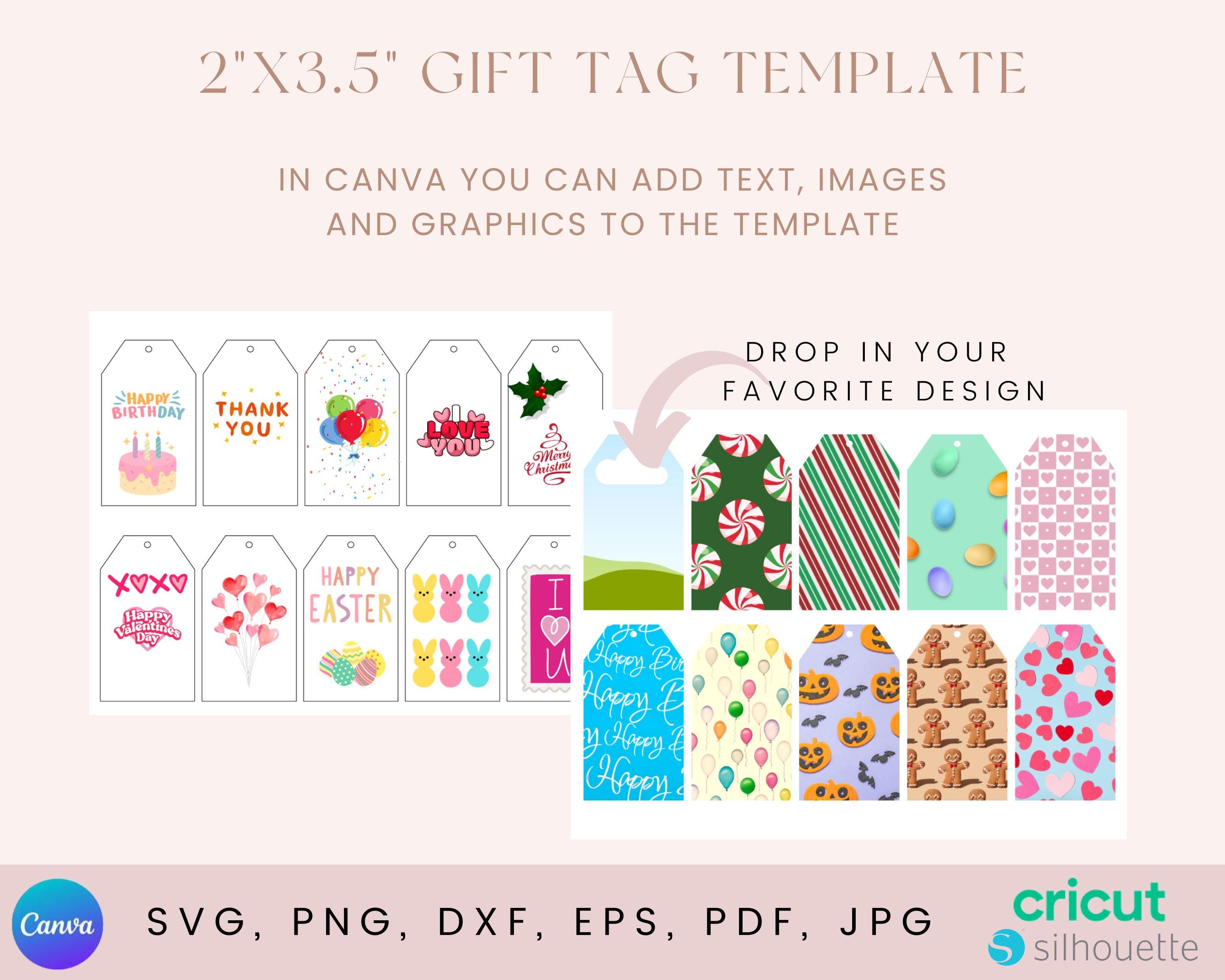 Canva Gift Tag Templates: 2x3.5" Blank Design (digital Download) - Etsy