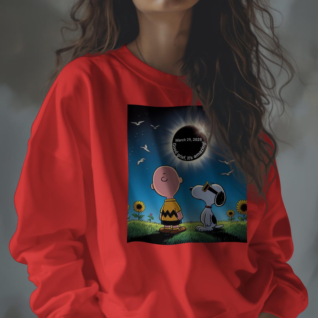 Charlie Brown Peanuts Snoopy Cartoon Character Shirt, Solar Eclipse ...