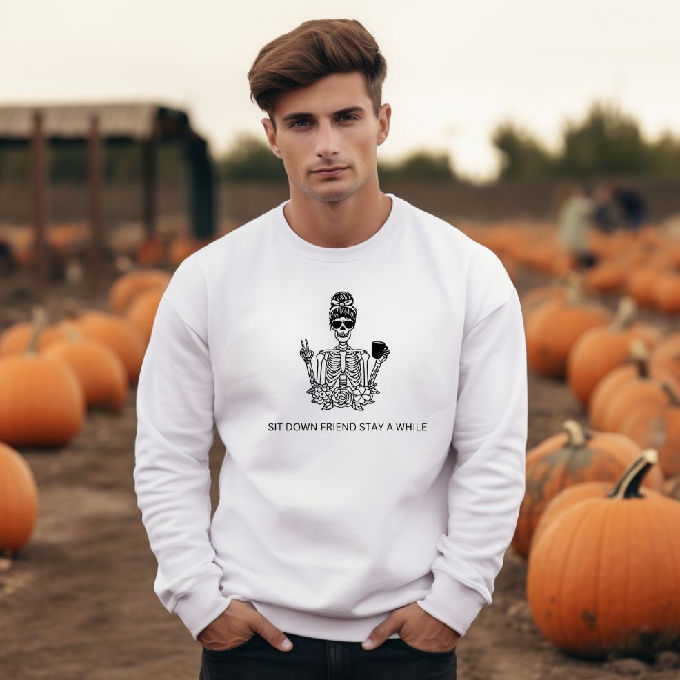 Unisex Heavy Blend Crewneck Sweatshirt Spooky Season With Skeleton - Etsy