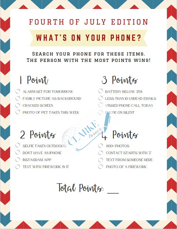 What's on My Phone Game 5 Holiday Bundle Scavenger Hunt Party Game ...