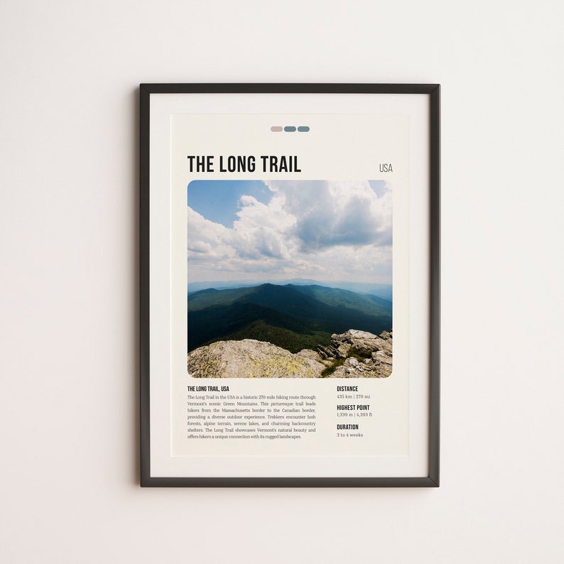 The Long Trail Print the Long Trail Poster the Long Trail Wall Art the Long Trail Poster Art ...