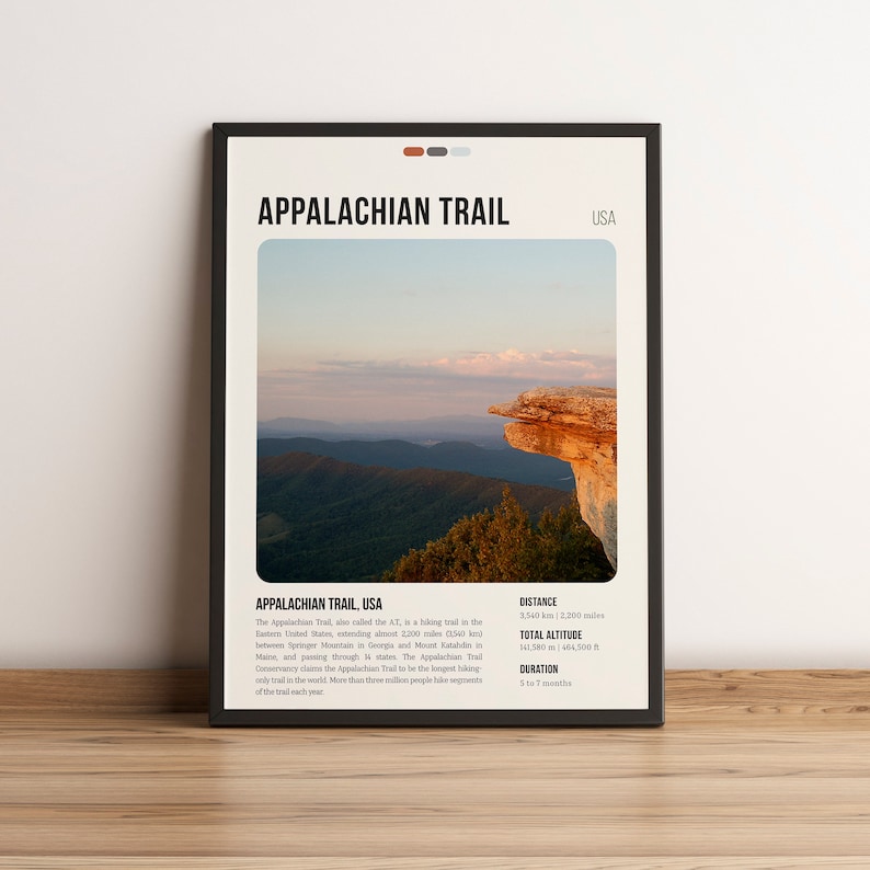 Appalachian Trail Print Appalachian Poster Appalachian Mountains Wall ...