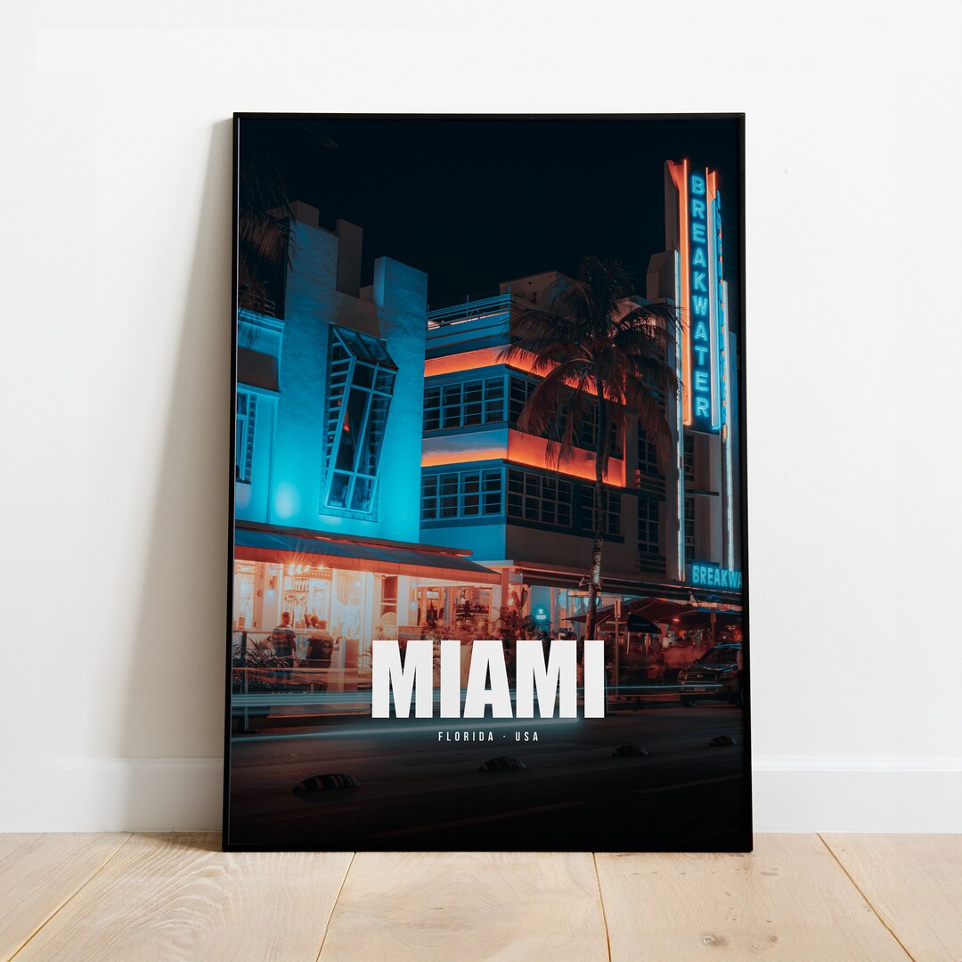 Miami Poster| Miami Print| Miami Wall Art | Miami Travel - Etsy