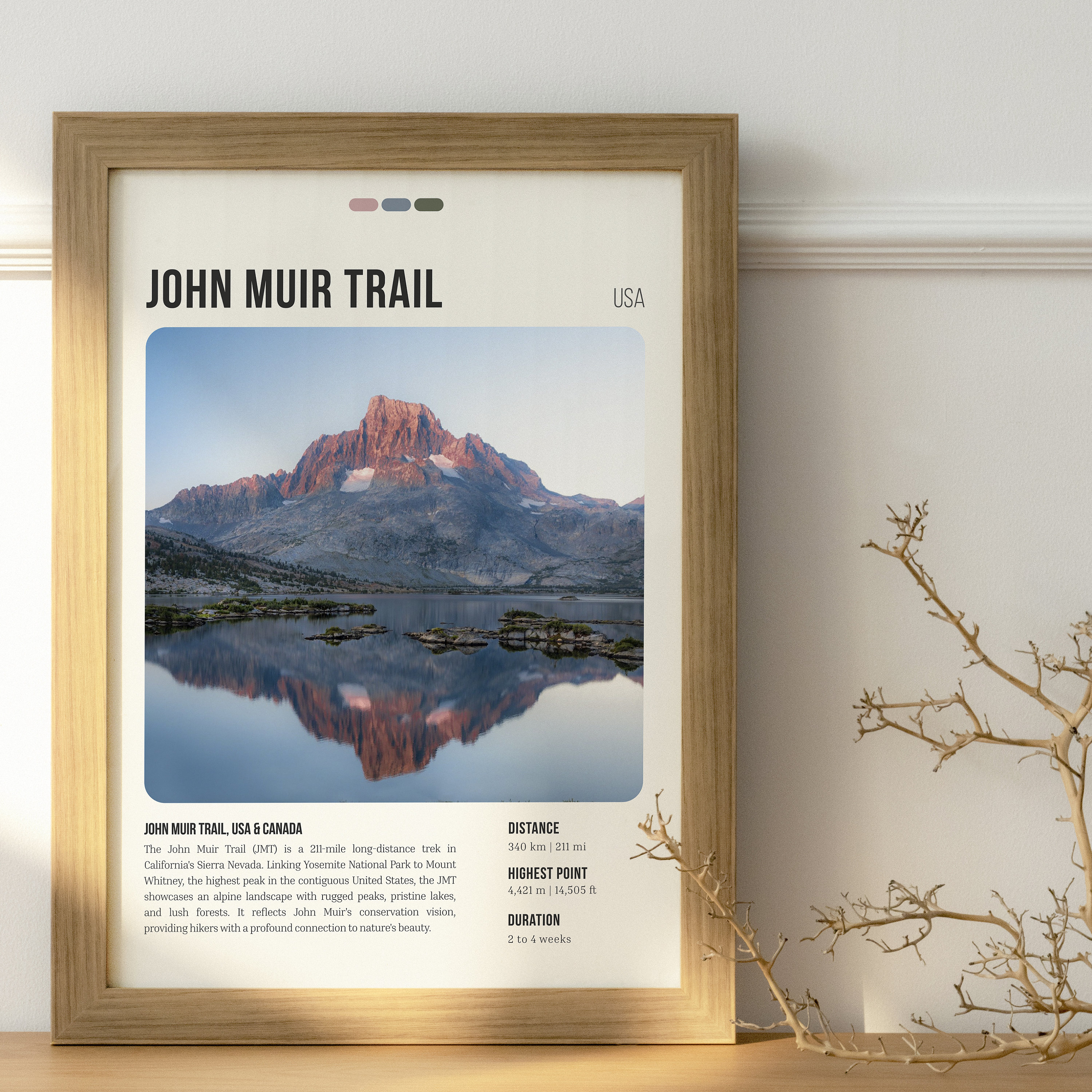 John Muir Trail Print John Muir Trail Poster John Muir Trail Wall Art ...