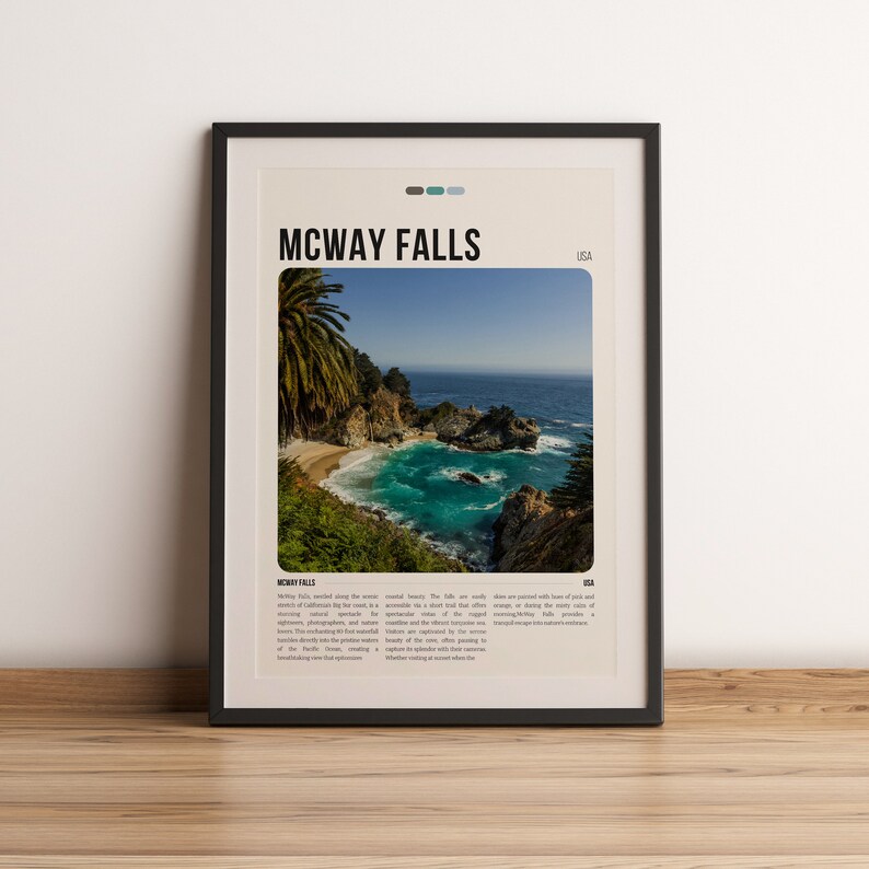 Mcway Falls Poster - Breathtaking Big Sur Coastline Print, Perfect for ...