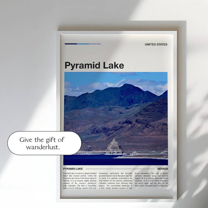 Pyramid Lake Nevada Travel Print - High Desert Wall Art - Etsy