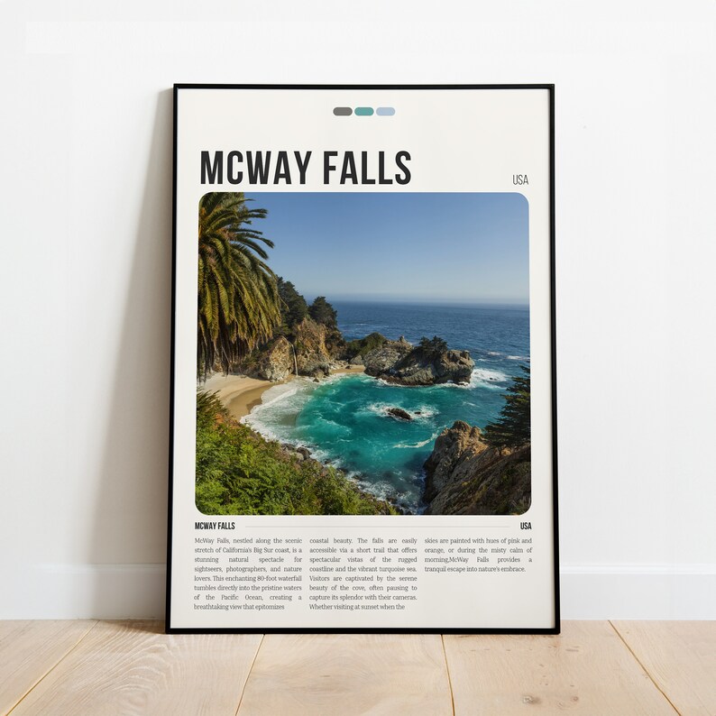 Mcway Falls Poster - Breathtaking Big Sur Coastline Print, Perfect for ...