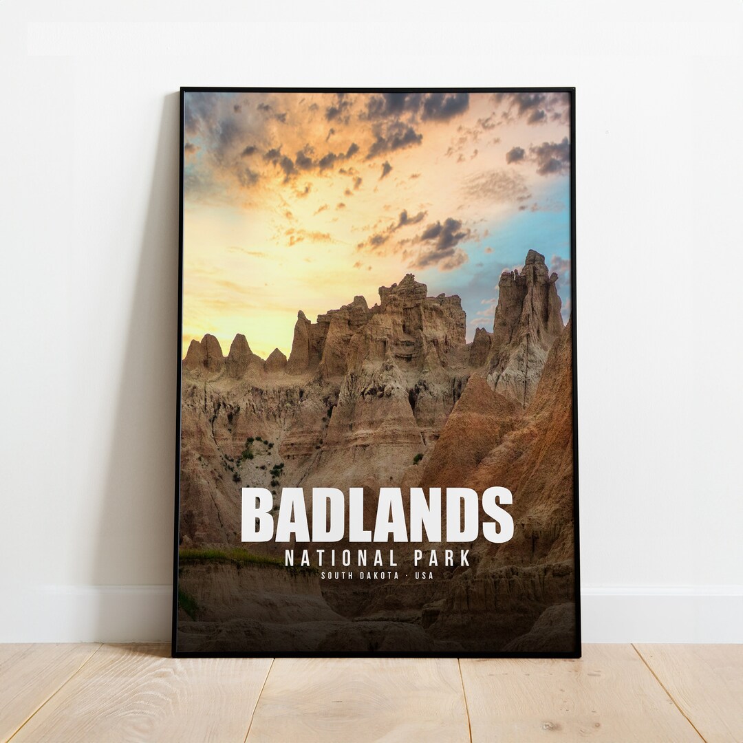 Badlands National Park Print | Badlands National Park Poster | Badlands ...