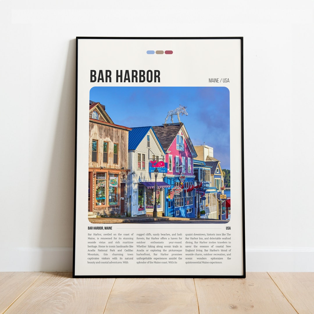 Bar Harbor Print | Bar Harbor Poster | Bar Harbor Wall Art | Travel ...