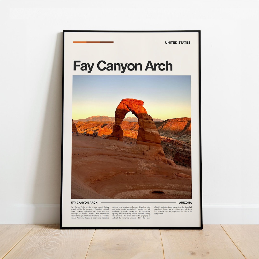 Fay Canyon Arch Poster, Arizona Sedona Red Rock Art - Etsy