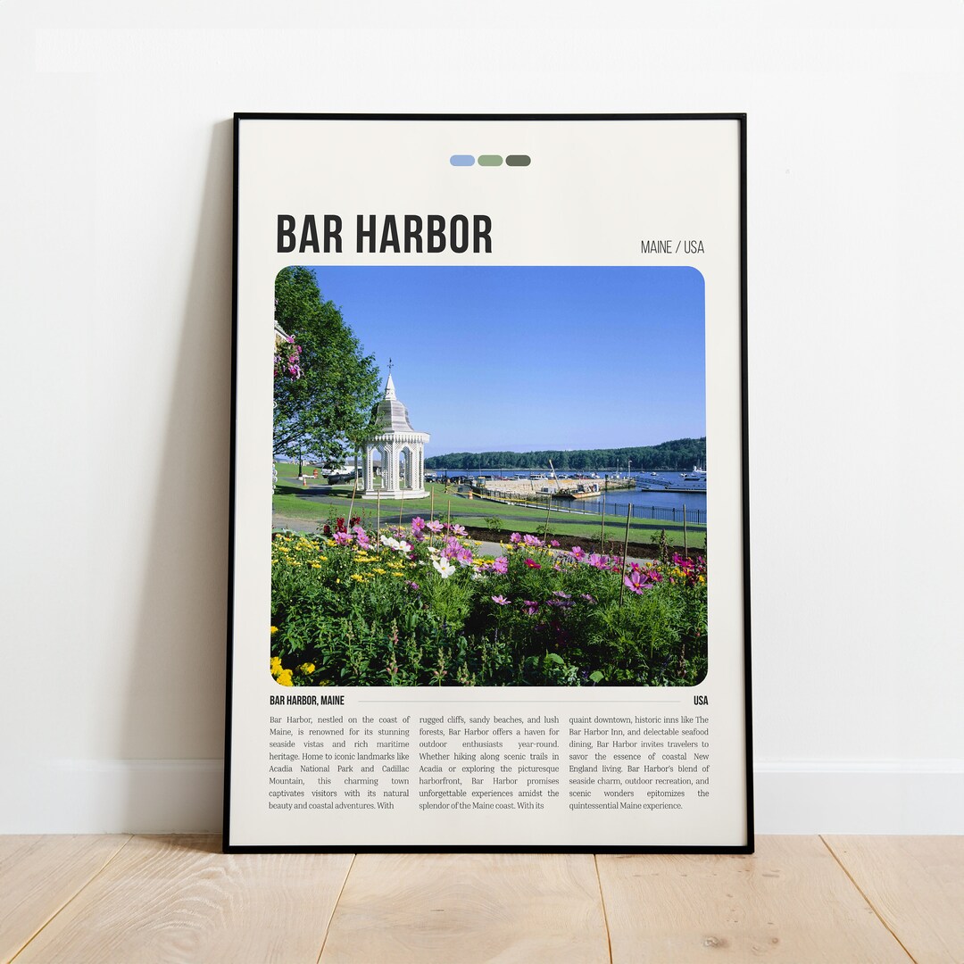 Bar Harbor Print | Bar Harbor Poster | Bar Harbor Wall Art | Travel ...