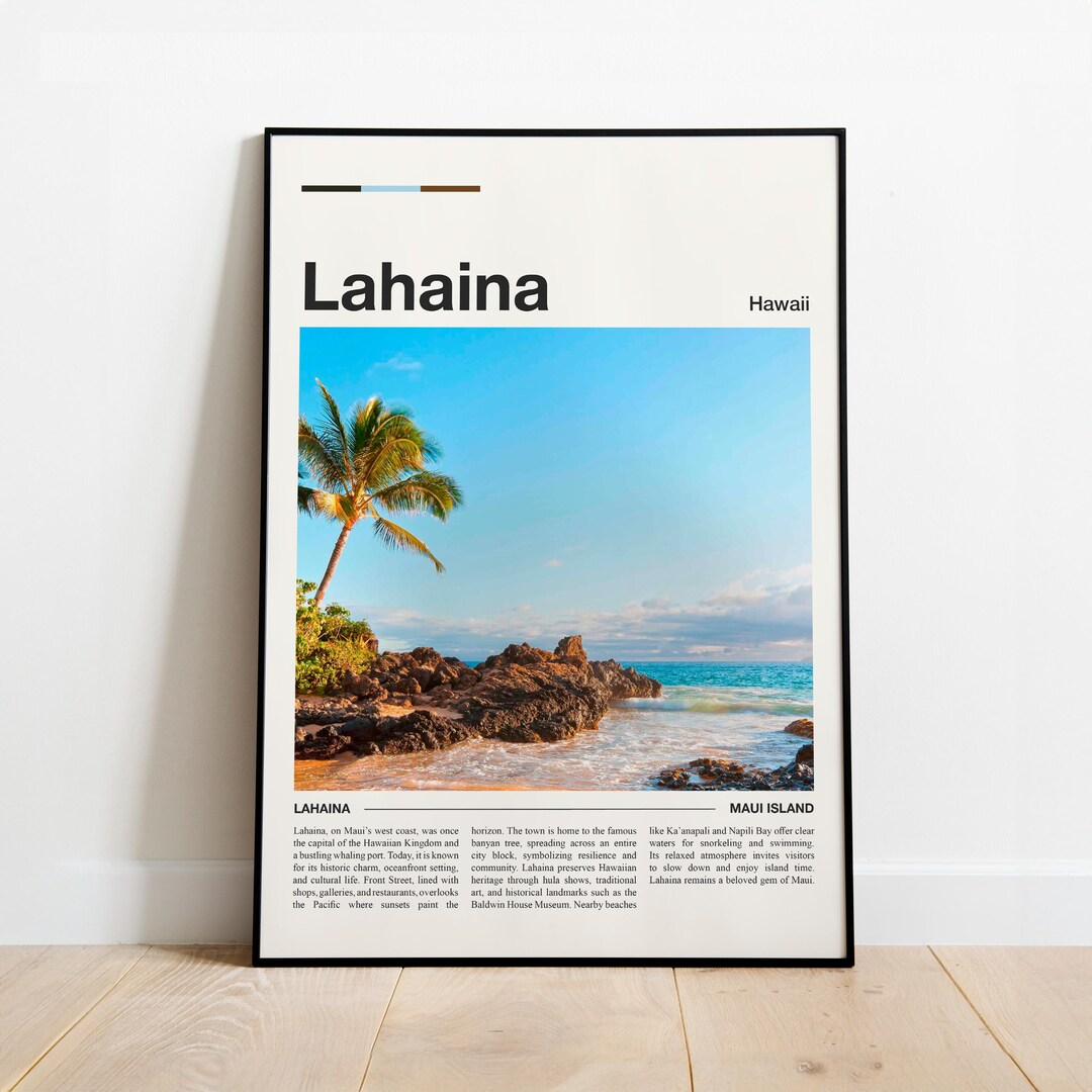 Lahaina Poster: Modern Minimalist Wall Art, Available in Various Sizes ...