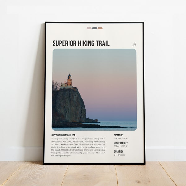 Superior Hiking Trail Map Art - Etsy