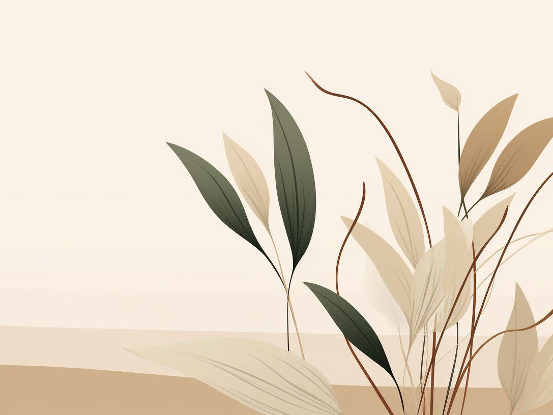 Boho Desktop Wallpaper Aesthetic Plants | Simple Minimalist Background ...