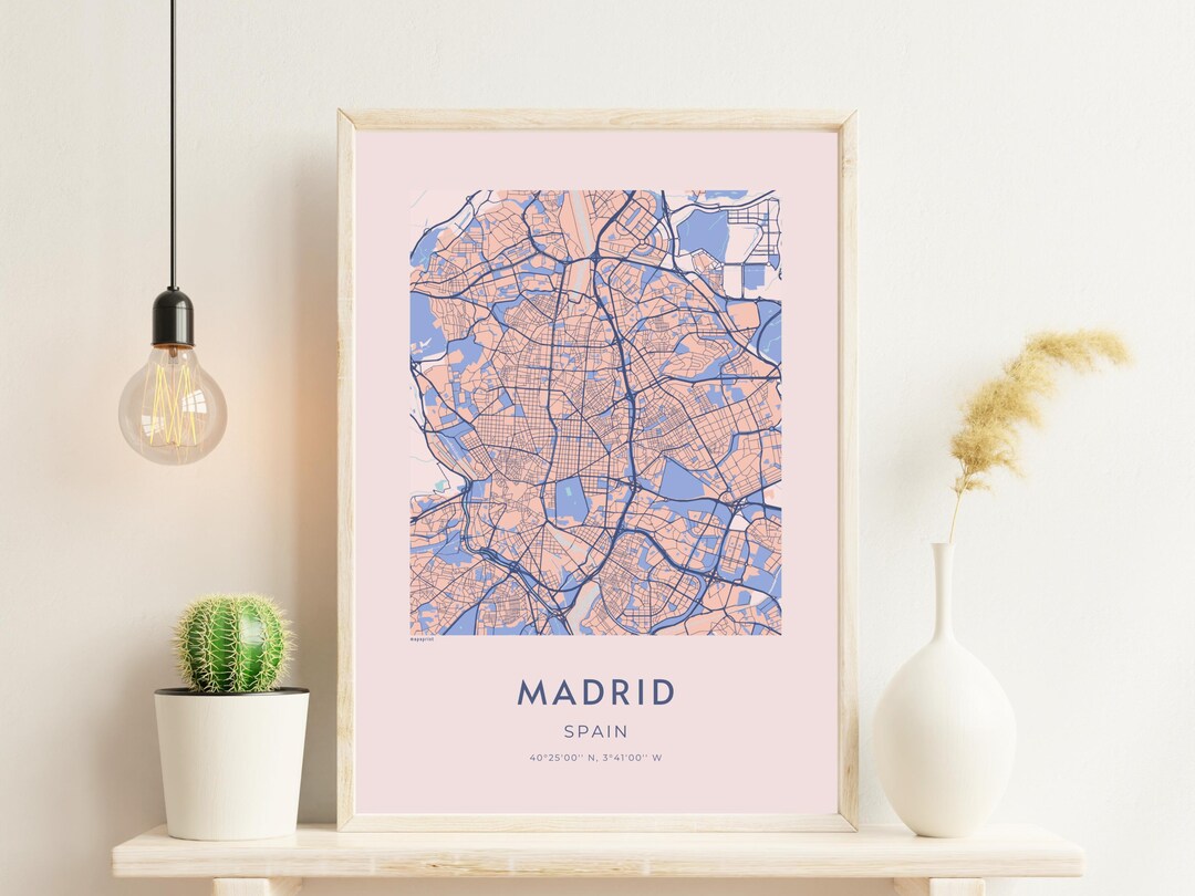 MADRID City Map Poster, Travel Download, Spain Minimalist Map for Home ...
