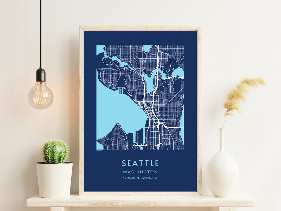 SEATTLE City Map Printable, Minimalist Map Art, Seattle Downloadable ...