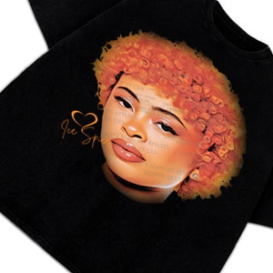 Ice Spice T-shirt Munch Female Rapper Big Face New York Rap T-shirt - Etsy