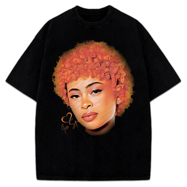 Ice Spice T-shirt Munch Female Rapper Big Face New York Rap T-shirt - Etsy