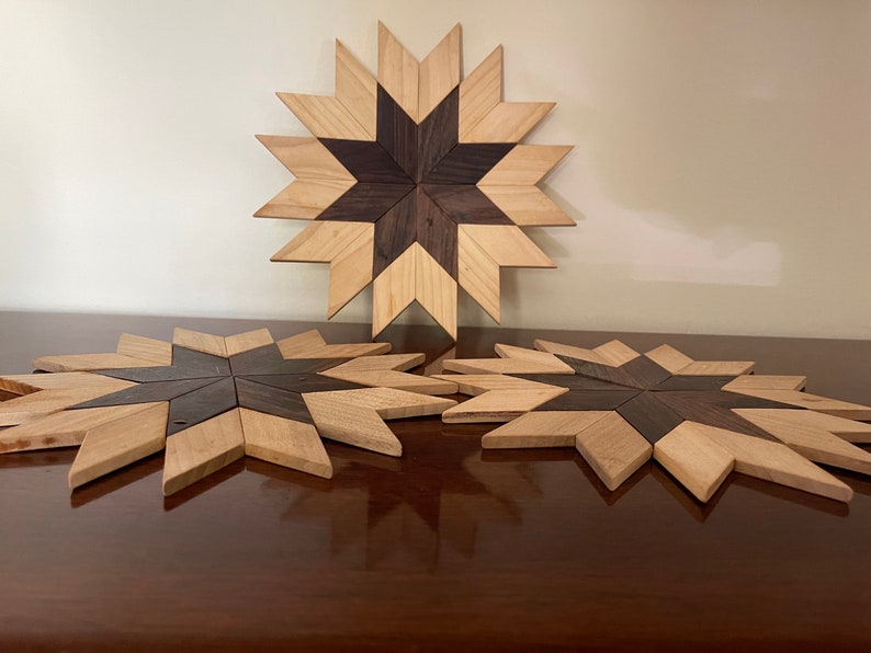 Set of 3 Wooden Star Trivet, Hot Pad - Etsy