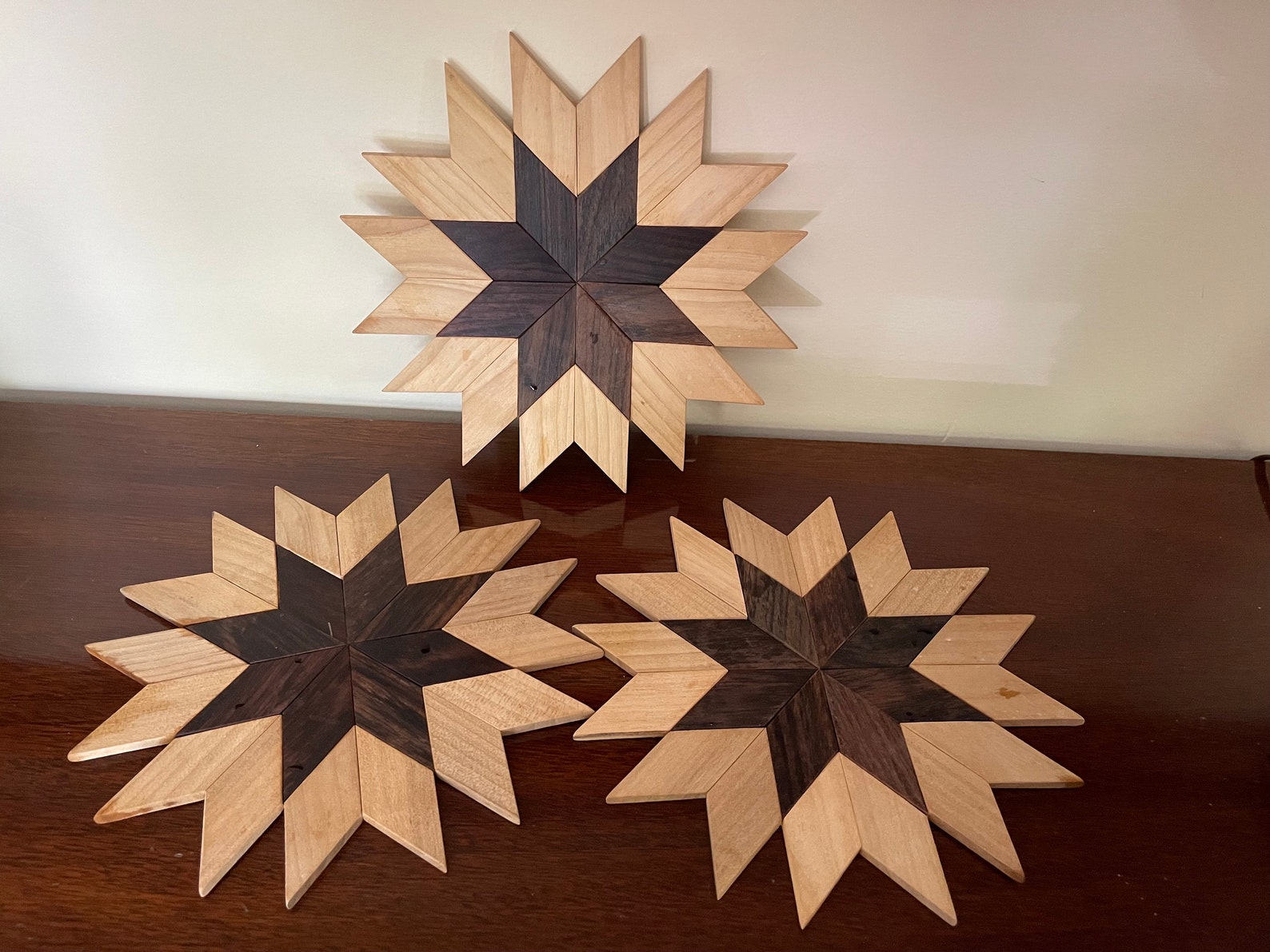 Set of 3 Wooden Star Trivet, Hot Pad - Etsy