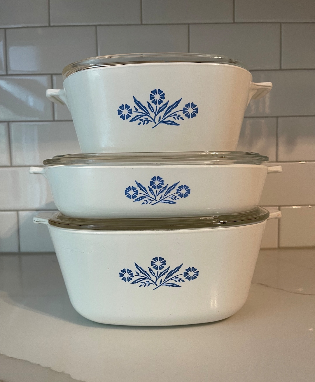 Vintage, Blue Cornflower Corning Ware, Casserole Set - Etsy