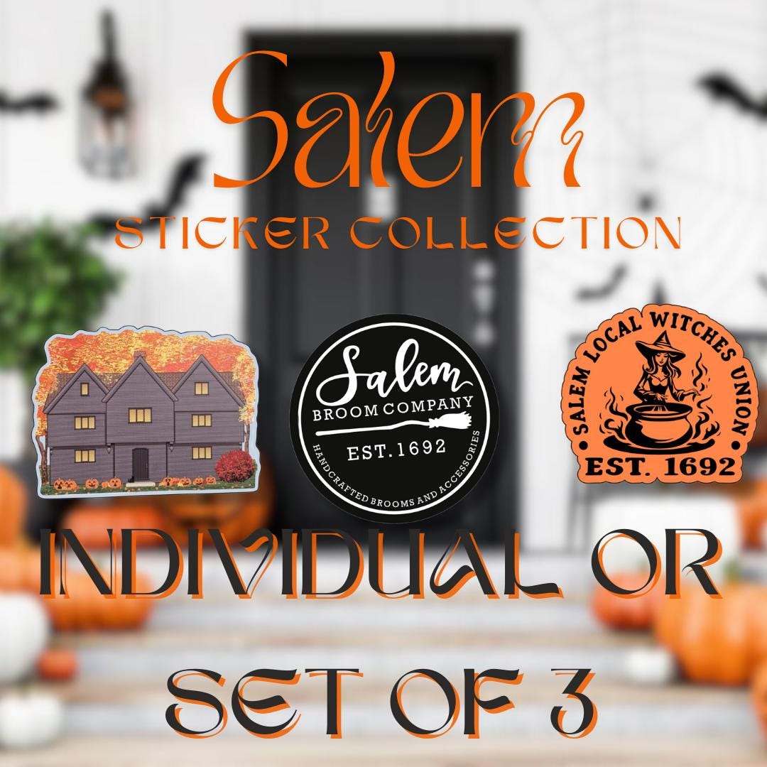 Salem Sticker Collection - Laminated Handmade Printable Vinyl Sticker ...