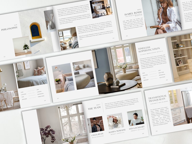 Interior Designer Portfolio Template Design Client Presentation Aesthetic Interior Design Canva ...